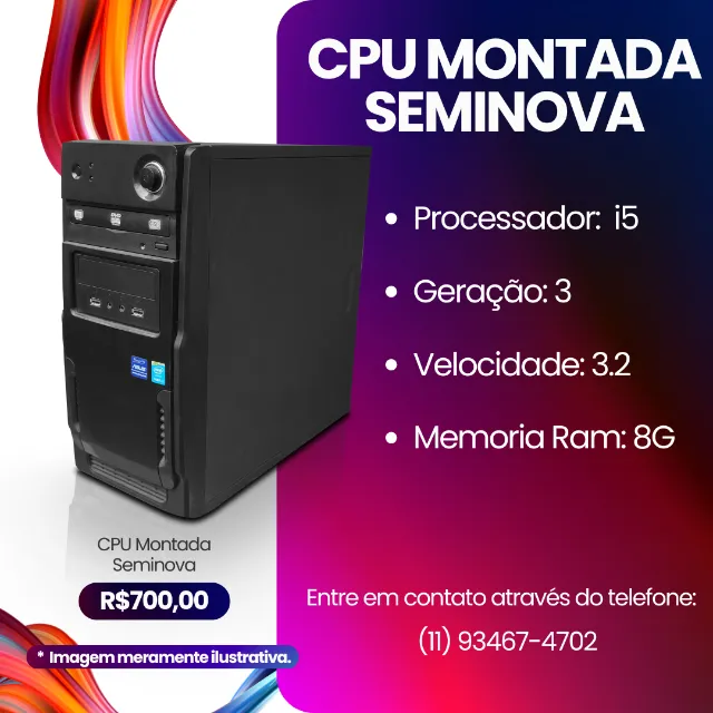 "cpu de computadores" - Computadores e Desktops no Brasil