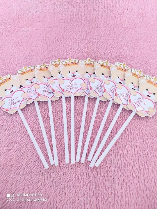 Topper para cupcake, mamadeira, caixinhas personalizadas pra chá de ...