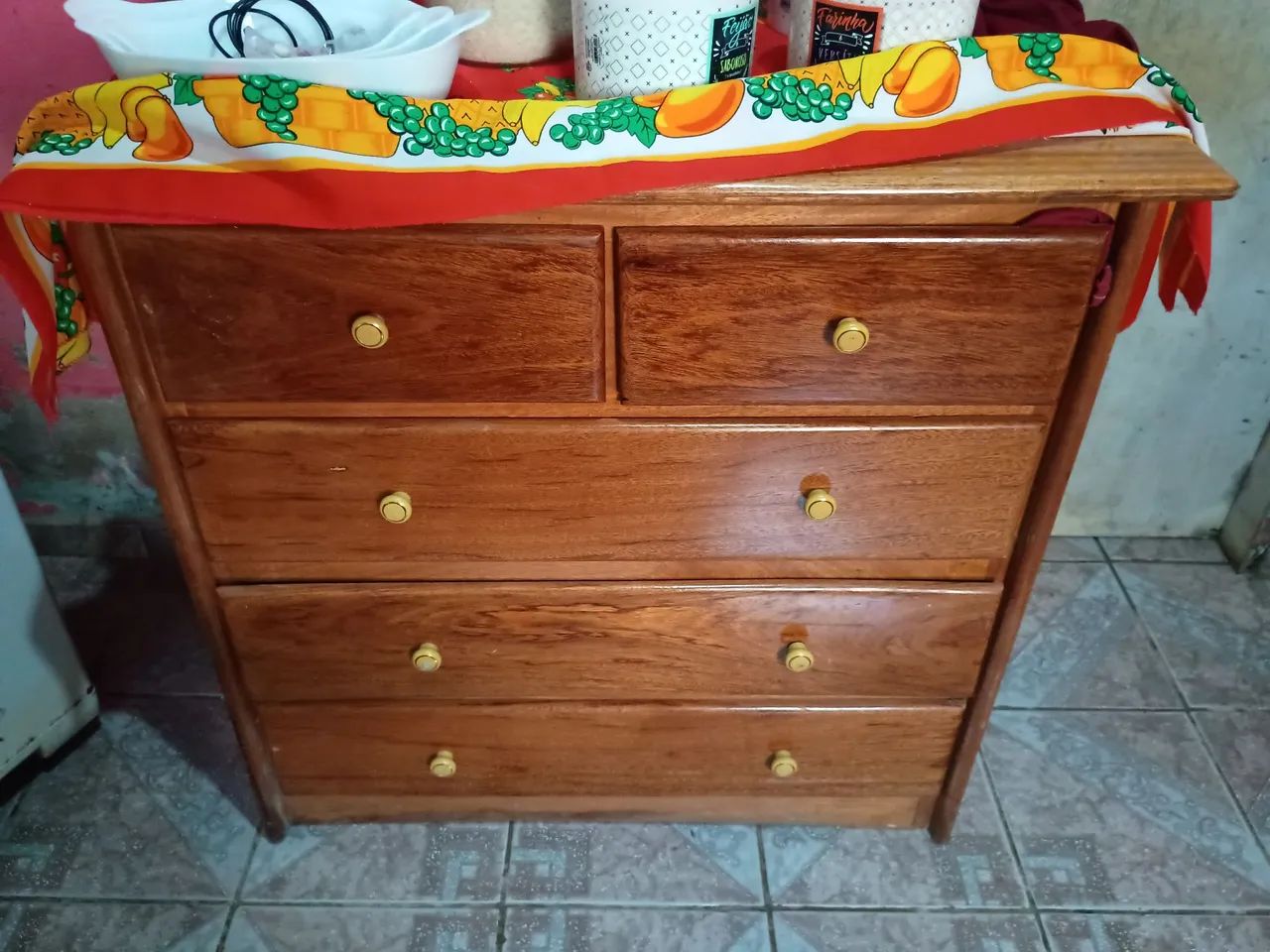 Cômoda de Madeira com 5 Gavetas - Armários e Guarda-Roupas - Recanto ...
