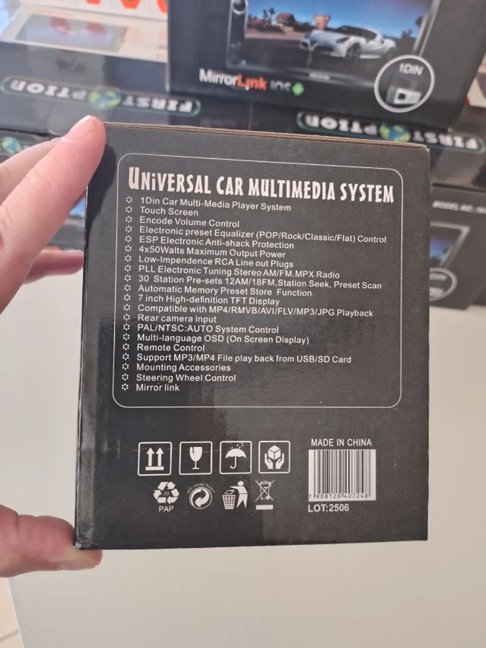 Central Multimídia First Option 7810H 1 Din Universal Touch Rádio FM ...