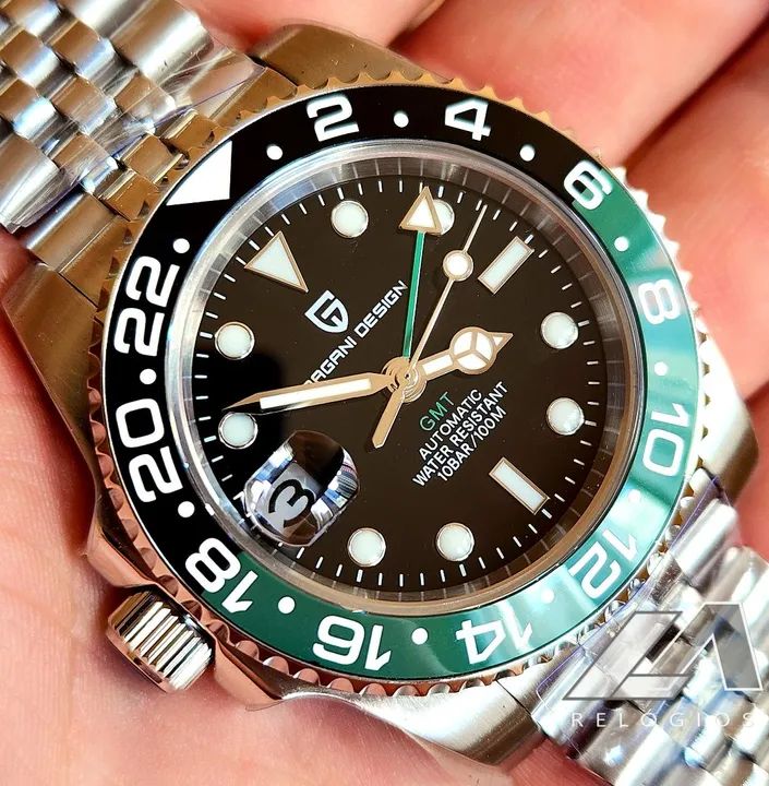 Relógio Pagani Design estilo Rolex GMT Master PD1662 GMT Master Sprite ...