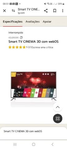 "tv smart 42 lg 3d" no Brasil