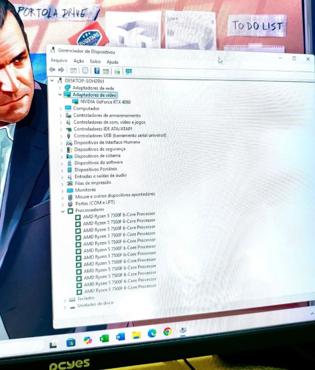 PC Gamer Ryzen 5-7500F RTX 4060 16gb Ram Ddr5 Ssd 1Tb Tela 24 - Computadores e Desktops - Campo ...