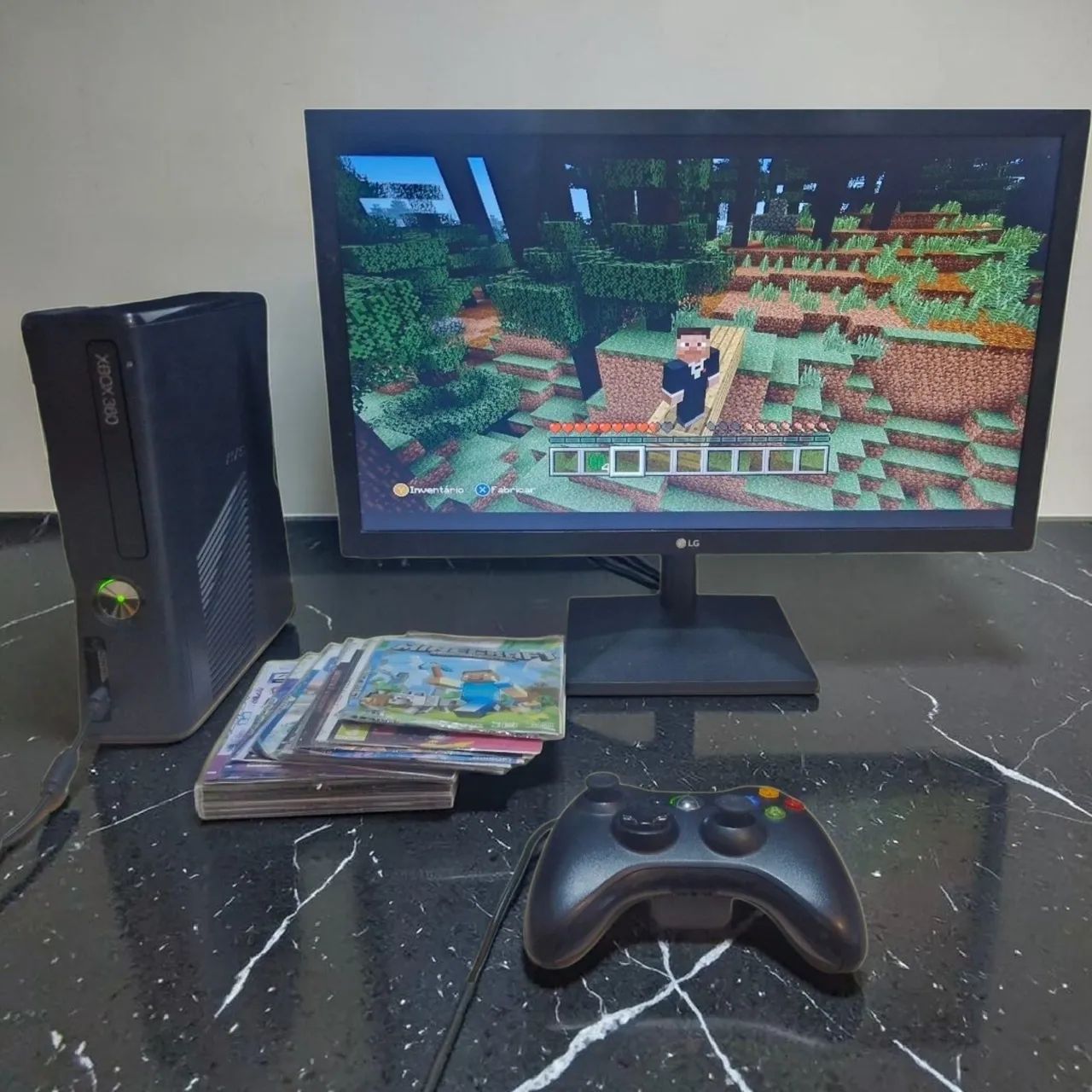 Xbox 360 Slim RGH + Kinect + Minecraft + Just Dance | 12 Jogos - Jogos ...