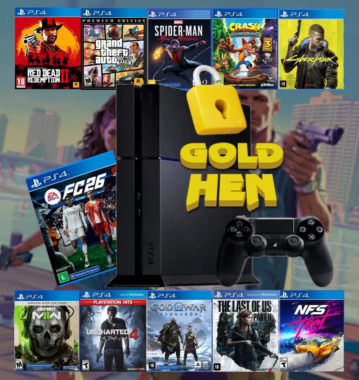 Ps4 Desbloqueado GoldHen 9.60 (RARIDADE) - Consoles de Vídeo Game ...