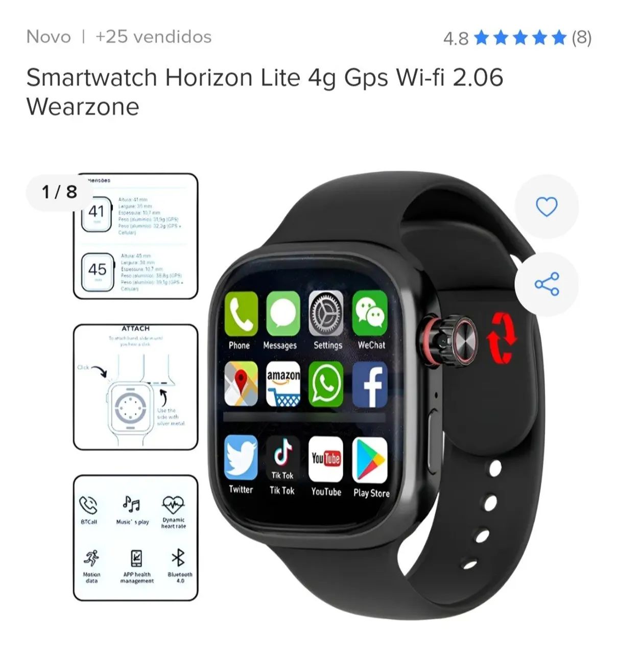 Smartwatch horizon lite 4g Gps wi-fi - Smartwatches - São João ...