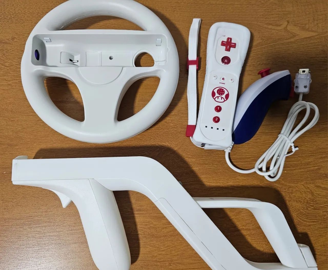 Kit Nintendo Wii - Wii Remote, Nunchuck, Volante e Zapper Gun - Peças e ...
