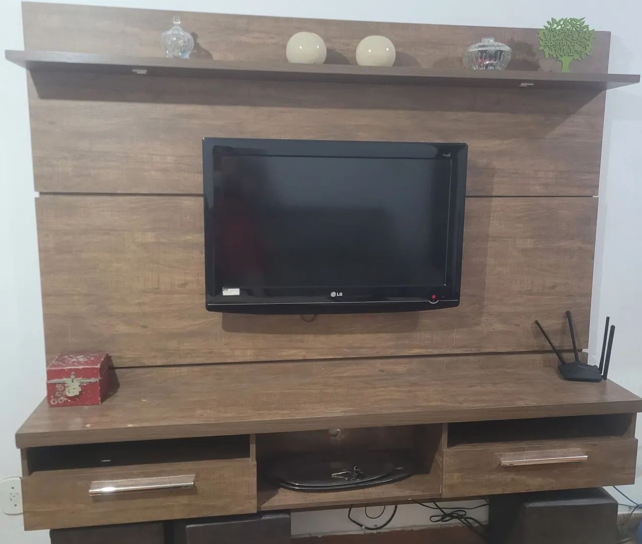 Painel + TV (Completo) com Rack (com 2 luzes de Led nos cantos ...