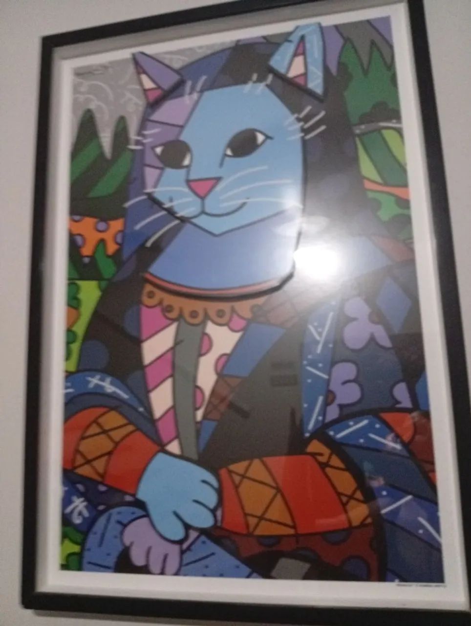 Quadro Gato Mona Lisa - Romero Britto - Decorações Para Casa - Campo ...