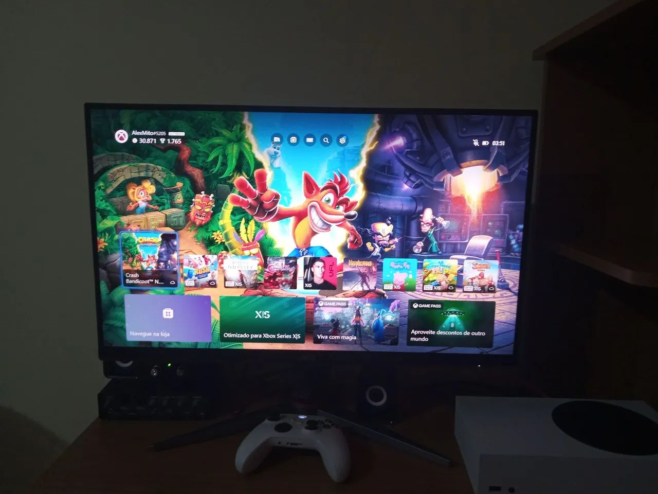 Xbox Series s + monitor aoc 2k 27 155 hz 1 ms qhd hdr (modo simulação ...