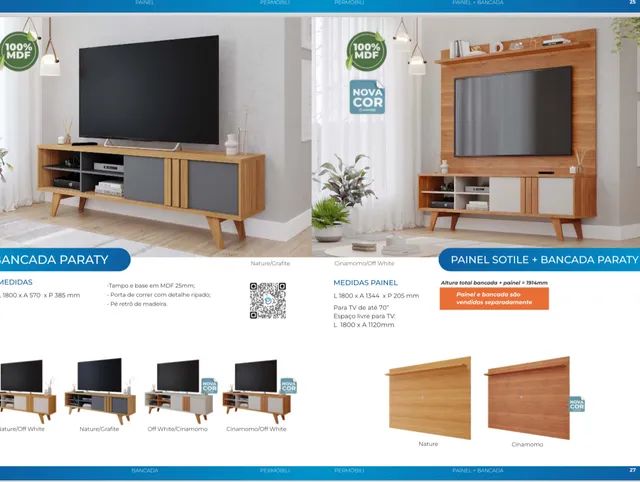 Bancada Parati em MDF tel - Racks e Painéis - Serra Dourada I, Serra ...