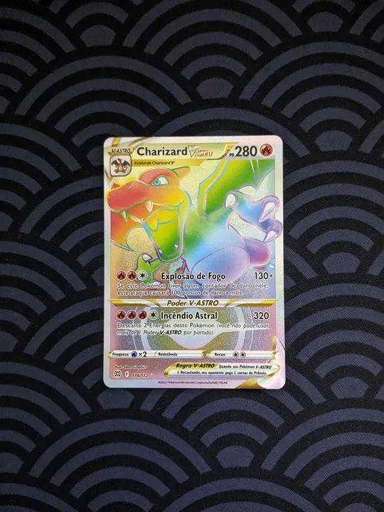 Charizard-V-Astro (174/172) - Carta Pokémon Secreta Rainbow - Hobbies e ...