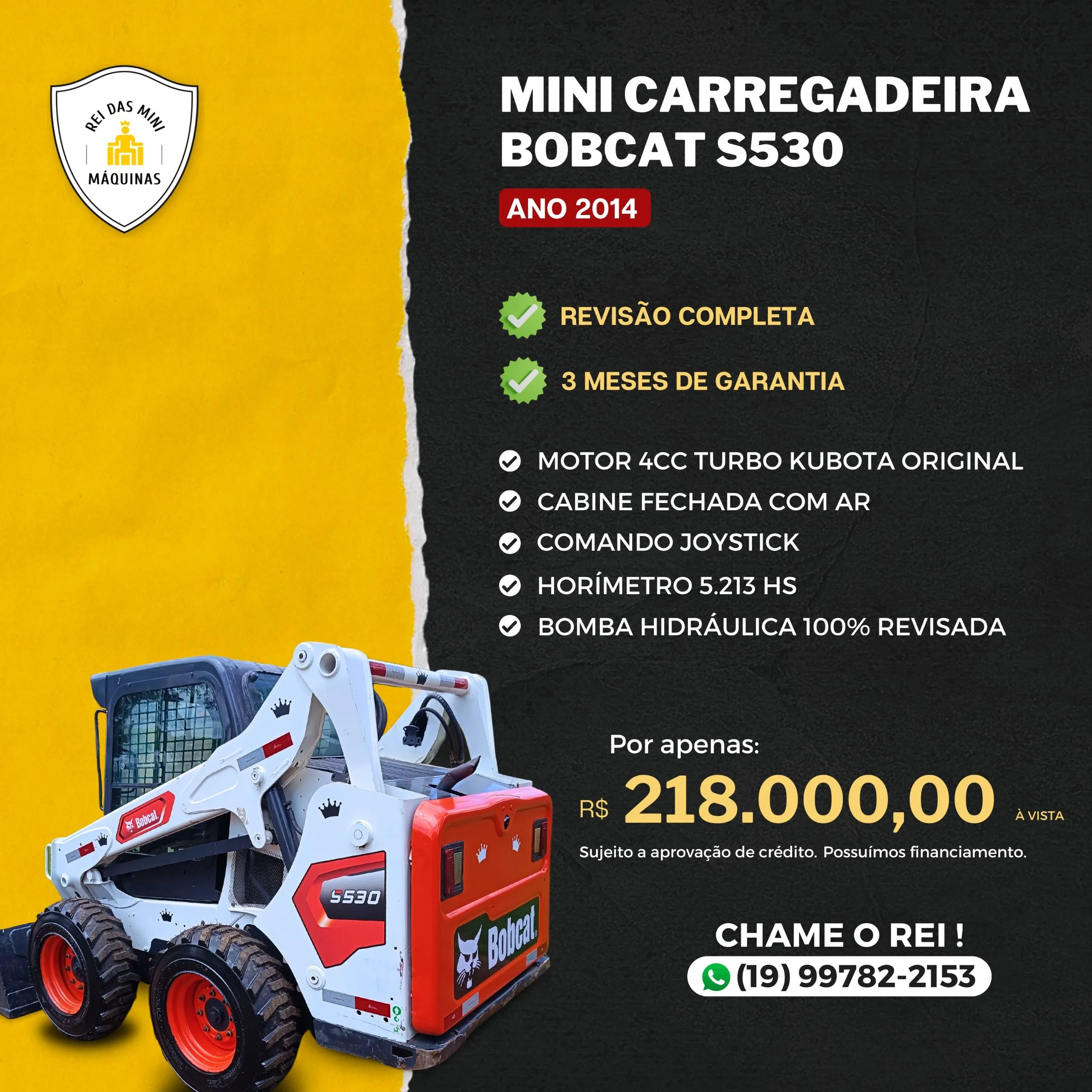 "mini bobcat" no Brasil