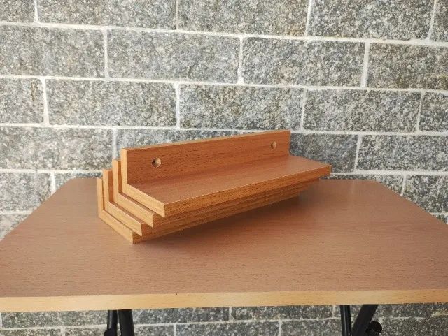 Kit 4 Prateleiras com Aba / MDF Jequitiba Rosa / Fabricação Própria ...