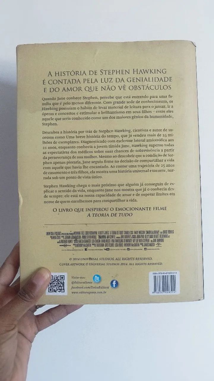 A teoria de tudo Por Jane Hawking Editora Única - Livros e revistas ...
