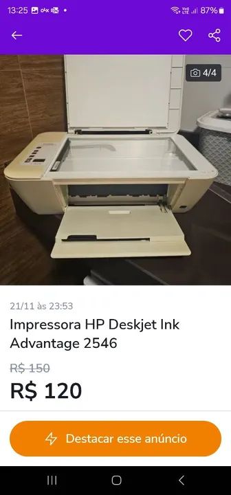 Impressora HP Deskjet Ink Advantage 2546 - Itens Para Escritório ...