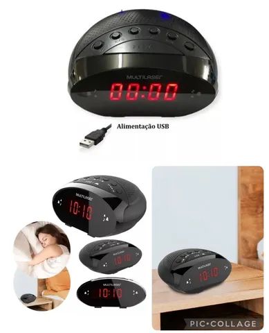 "radio relogio digital com usb" no Brasil