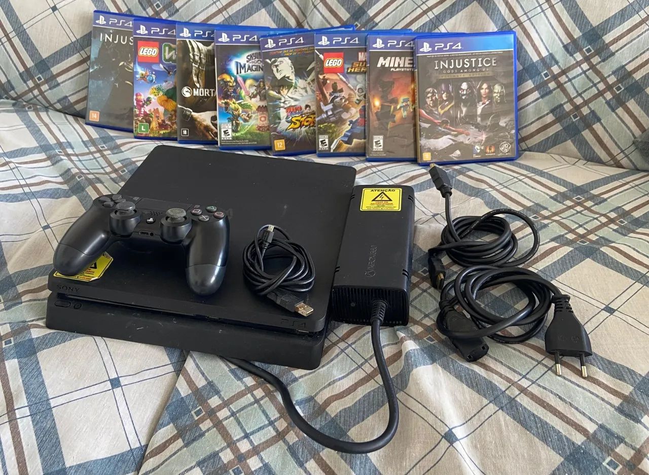 PS4 Slim 512GB + 8 Jogos Mídia Física - Consoles de Vídeo Game ...