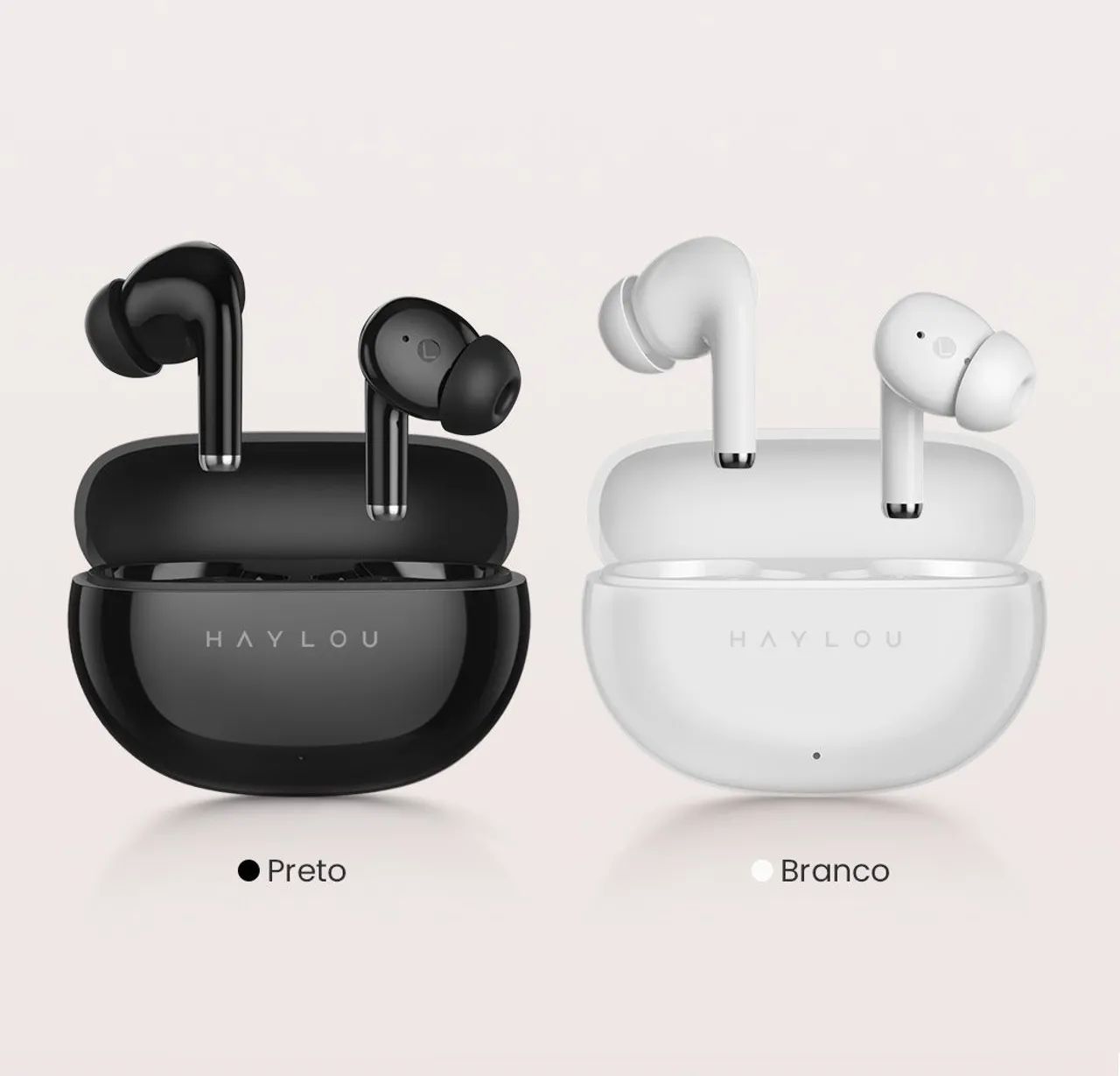 Fone de Ouvido Bluetooth Haylou - Novo! Preto e Branco - Fones de ...