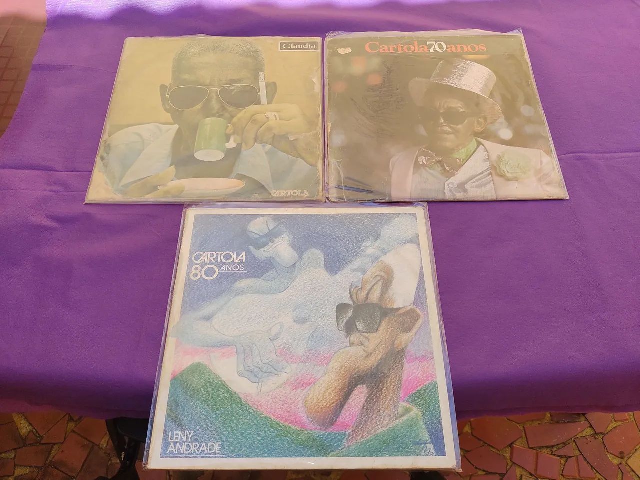 Coleção 3 Discos de Vinil Cartola, originais da época, capa com ...