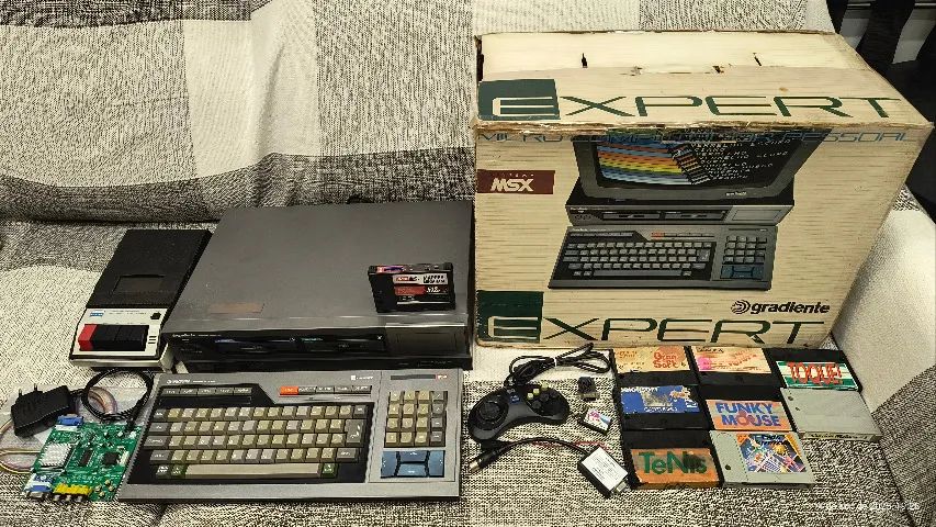 MSX Gradiente Expert 1.1 na caixa original, Teclado, Mapper e Pico ...