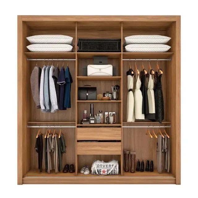 Guarda Roupa Casal 3 Portas Com Espelho e 2 Gavetas - Fazemos entrega ...