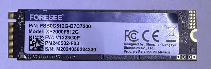 SSD Nvme M.2 Gen 4x4 512GB FORESEE