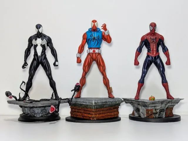 Spider-man trio 1/6 estátua colecionável tipo sideshow e iron studios ...