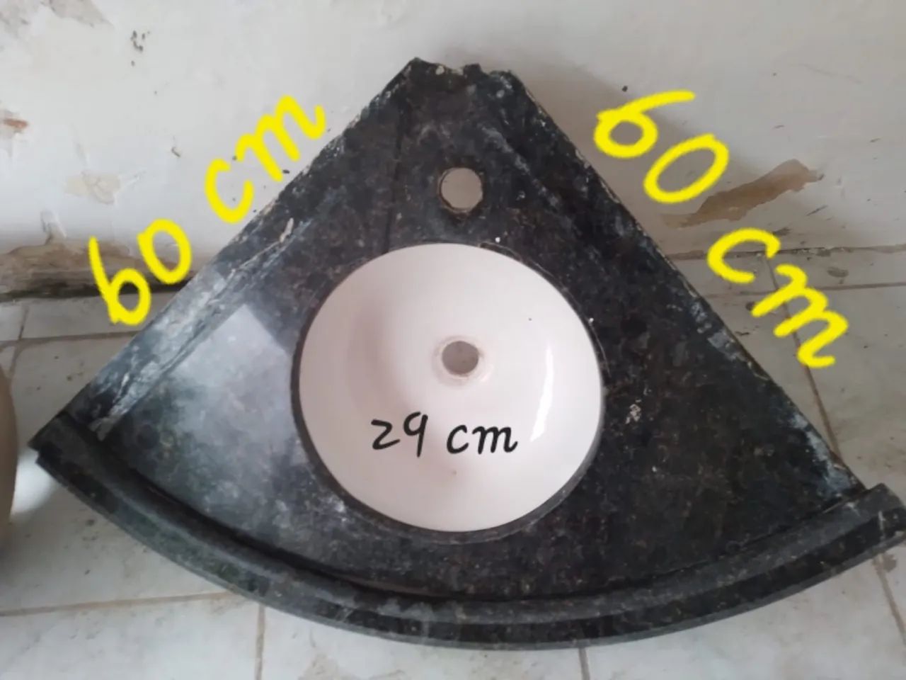 Cuba de Canto em Granito com 60cm - Perfeita! - Cubas e Pias - João ...