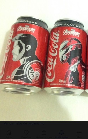 Coca Cola 2 Latas Vingadores Thor Iron Man 350ml Vazias - Hobbies e ...