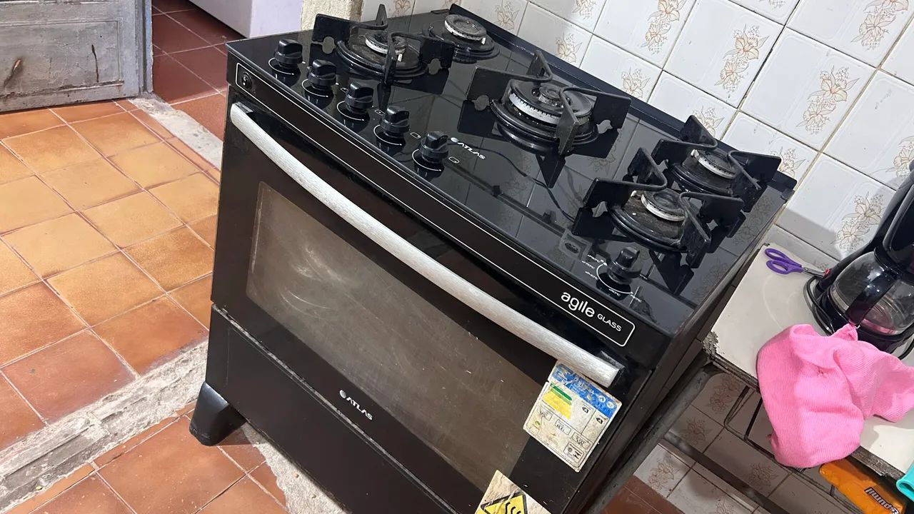 Fogão Atlas Agile Glass - Forno Perfeito | Preço Oportunidade - Fogões ...