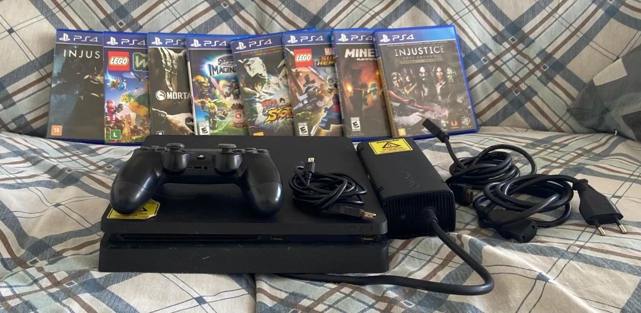 PS4 Slim 512GB + 8 Jogos Mídia Física - Consoles de Vídeo Game ...