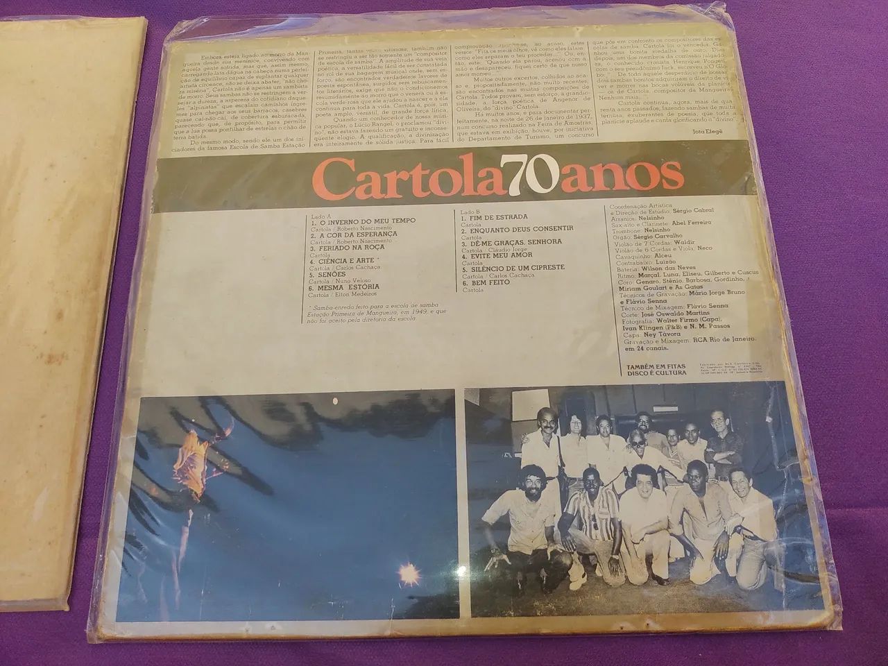 Coleção 3 Discos de Vinil Cartola, originais da época, capa com ...
