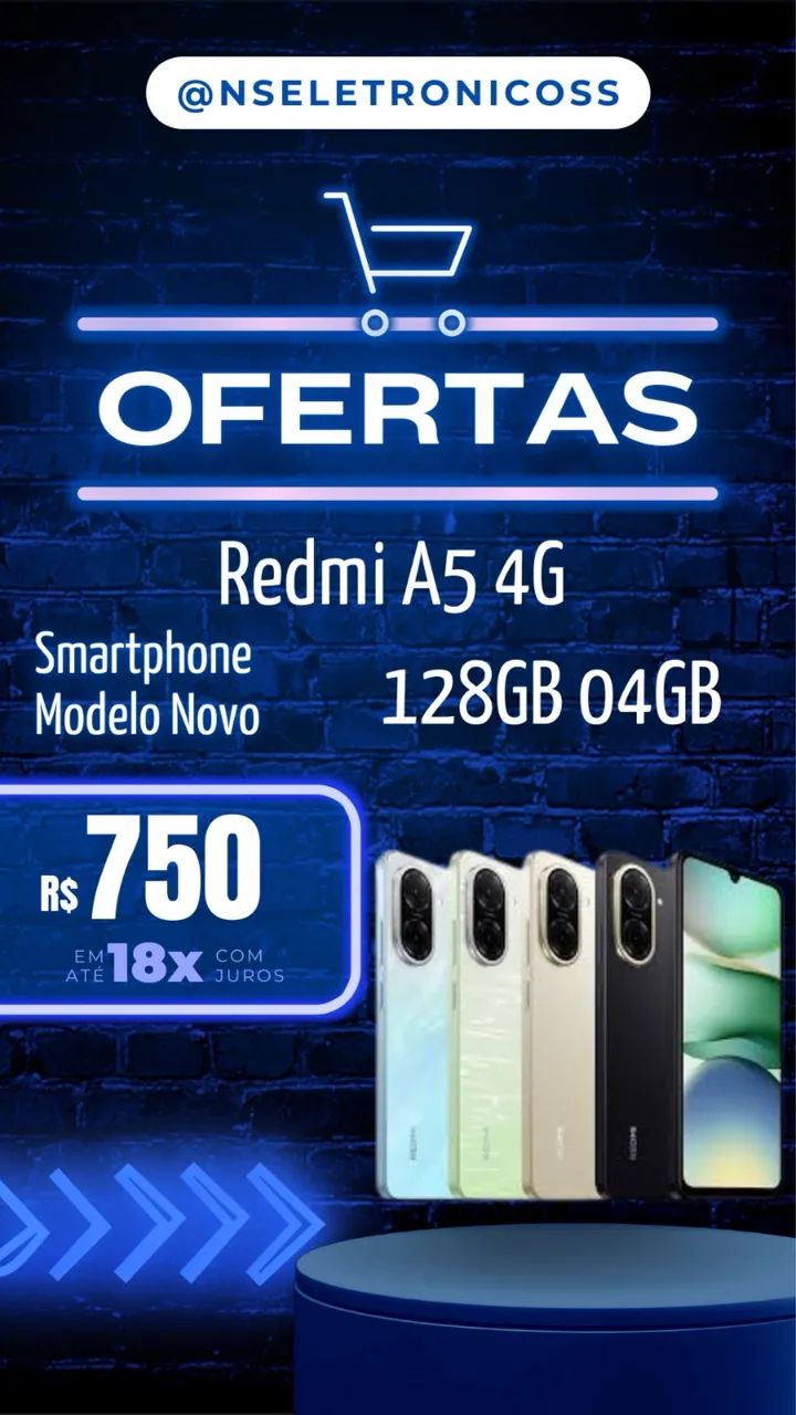 Celular Xiaomi Redmi A5 128/04-Preto Azul Verde Dourado Novo ...