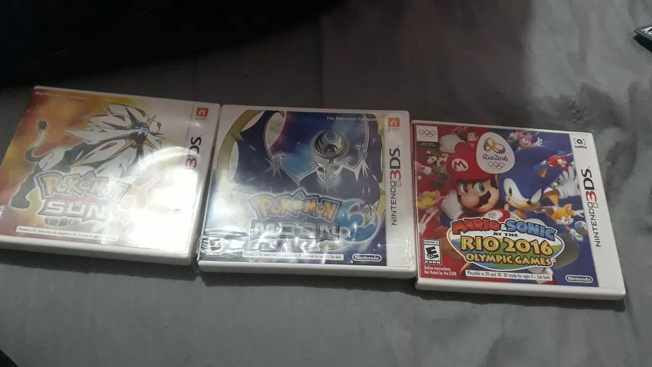 3 Jogos de Nintendo 3DS - Pokemon Sun, Moon e Mario & Sonic Rio 2016 ...