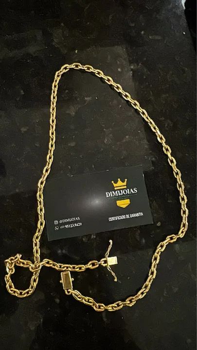 Cordão de Ouro 18k 30 gramas com certificado dimi joias - 60cm ...