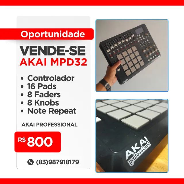 AKAI Professional MPD32 Controlador MIDI USB - Instrumentos musicais ...