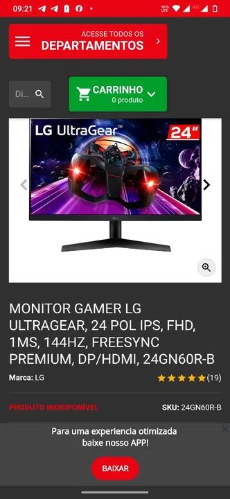 MONITOR GAMER LG ULTRA GEAR 24 POLEGADAS - Monitores - Lins de ...