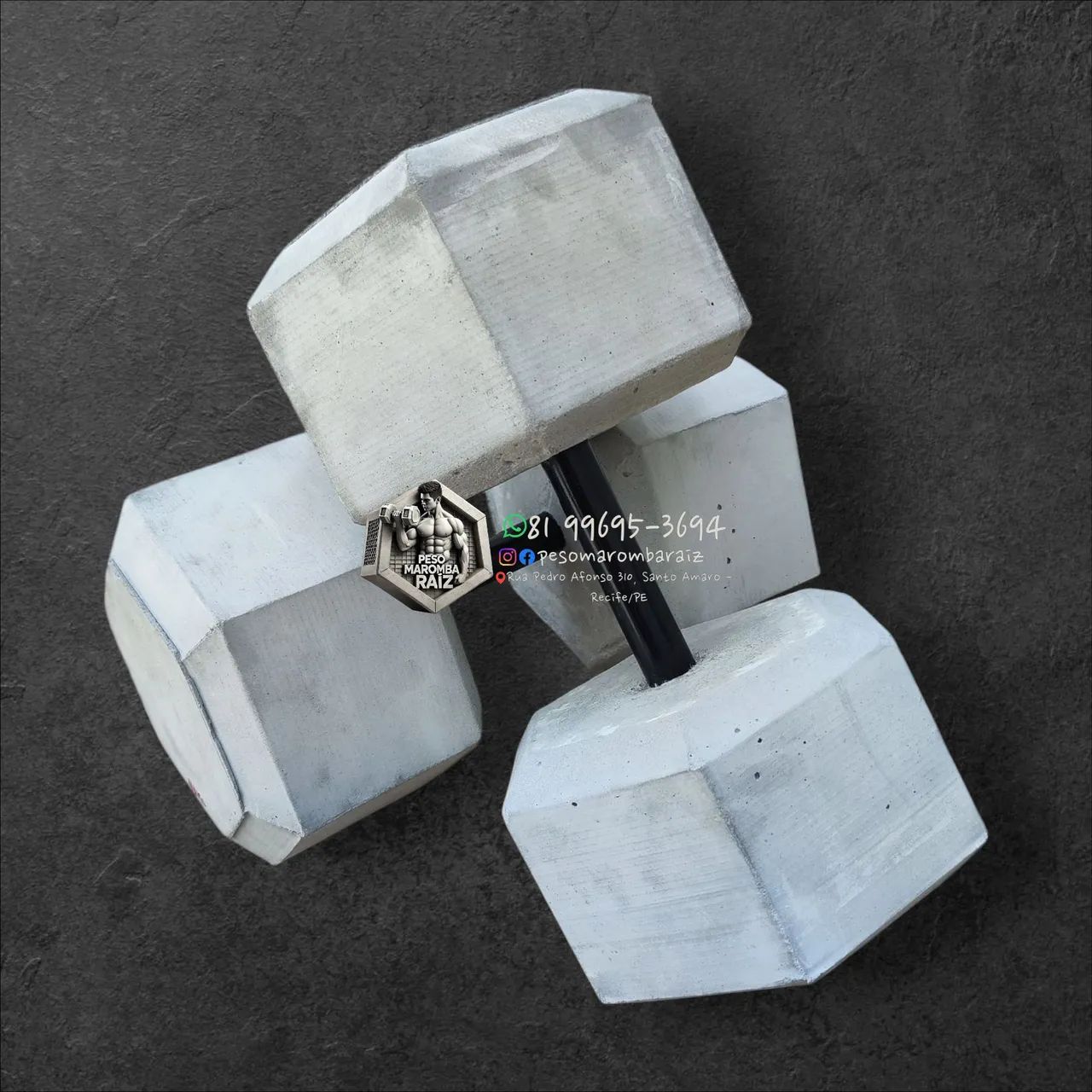 Halteres par de 21kg (42kg o par) O monstro dos treinos em casa Peso Maromba Raiz - Academia e ...