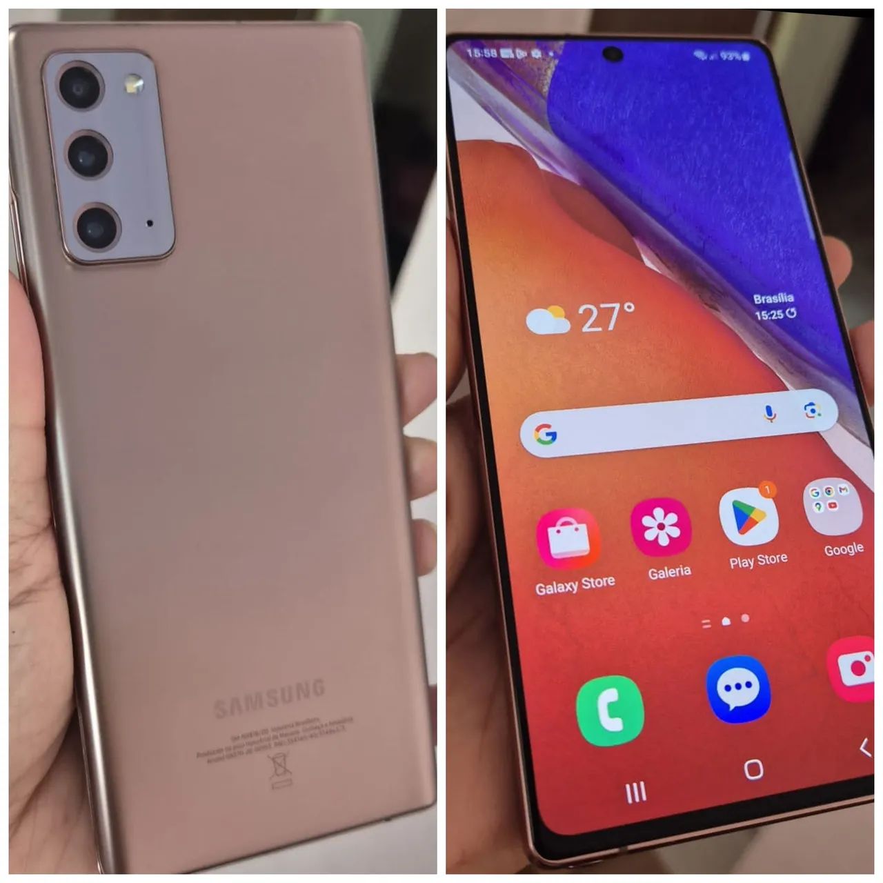 Galaxy note 20 5G 256GB 8GB RAM tela 6.7 prova d'água Biometria na tela novinho top - Celulares ...