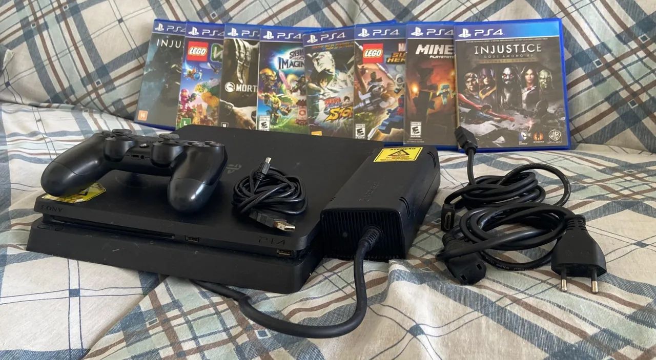 PS4 Slim 512GB + 8 Jogos Mídia Física - Consoles de Vídeo Game ...