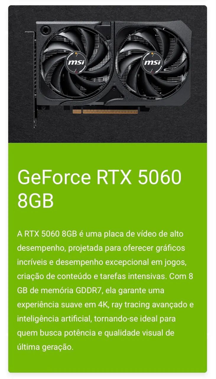 PC GAMER PICHAU, AMD RYZEN 5 5600, GEFORCE RTX 5060 8GB, 16GB DDR4, SSD ...