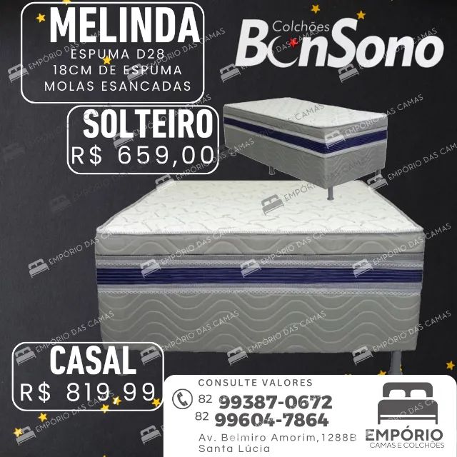 cama solteiro e casal em molas ensacadas bonsono conjugada unibox ...
