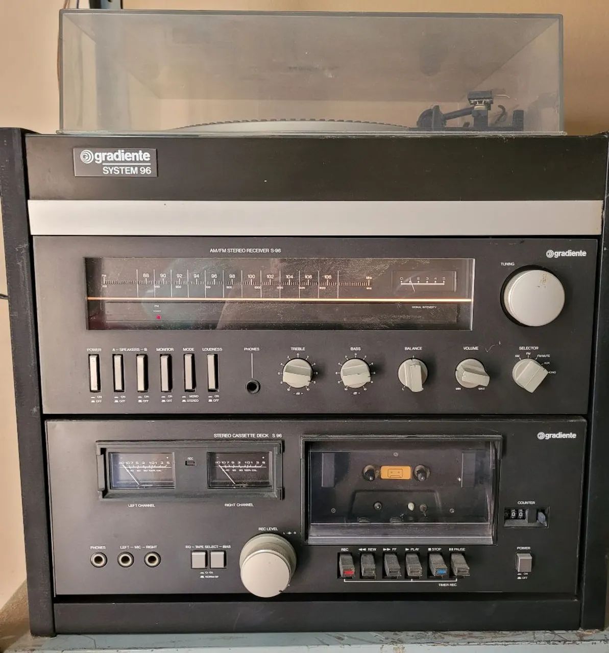 Som Gradiente System 96 - toca discos, rádio e toca fitas - Aparelhos ...