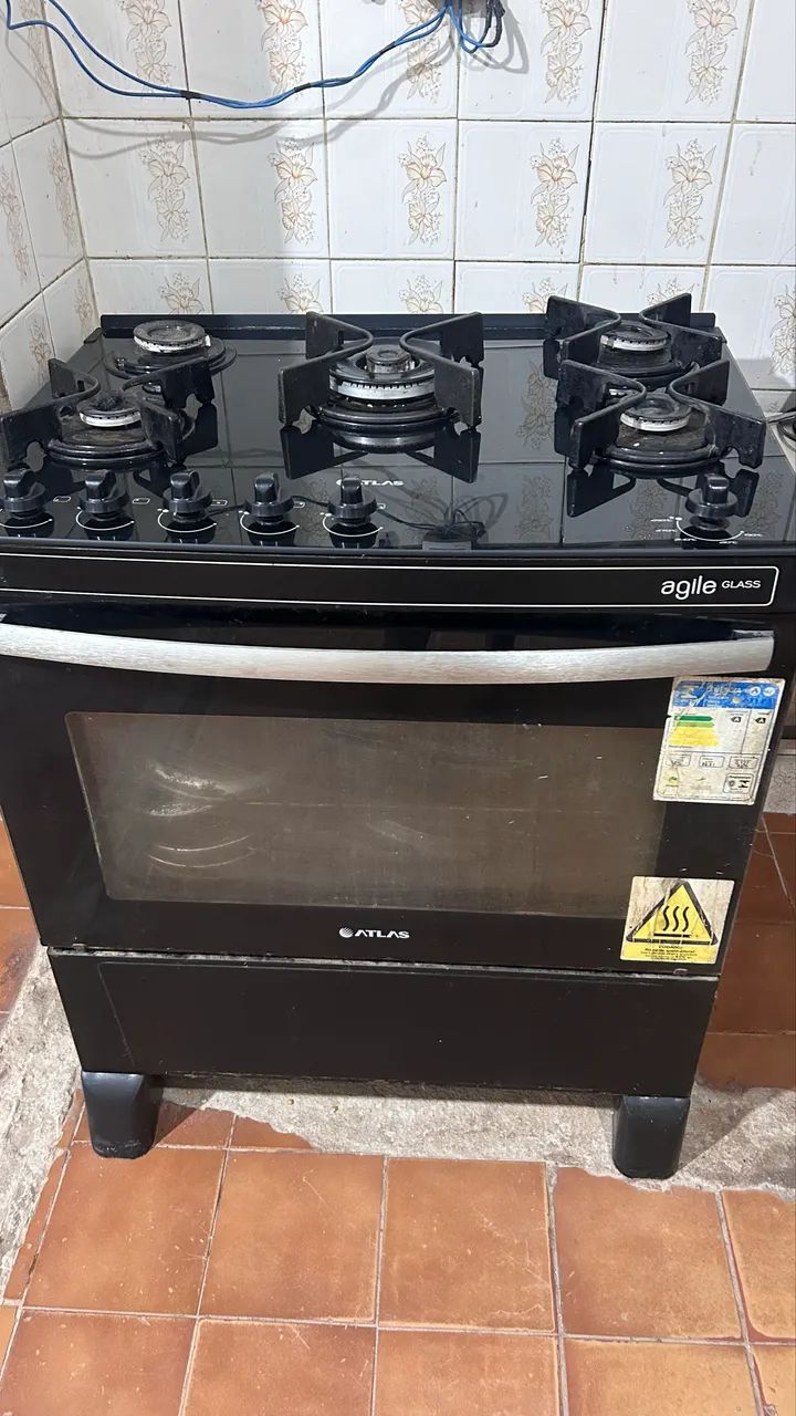 Fogão Atlas Agile Glass - Forno Perfeito | Preço Oportunidade - Fogões ...