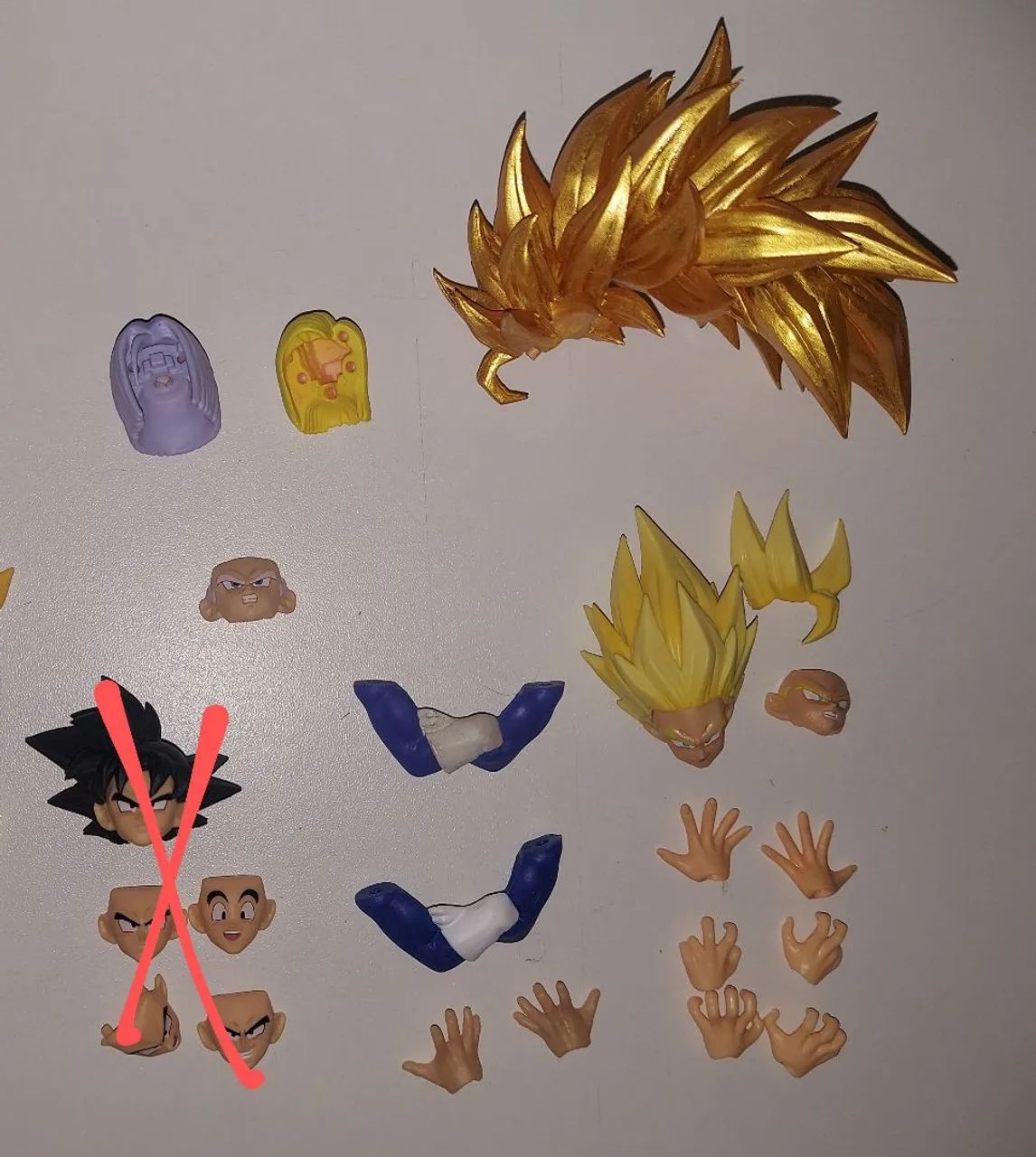 Lote Cabeça head Dragon Ball sh figuarts Bandai ssj dbz Goku ssj Trunks ...