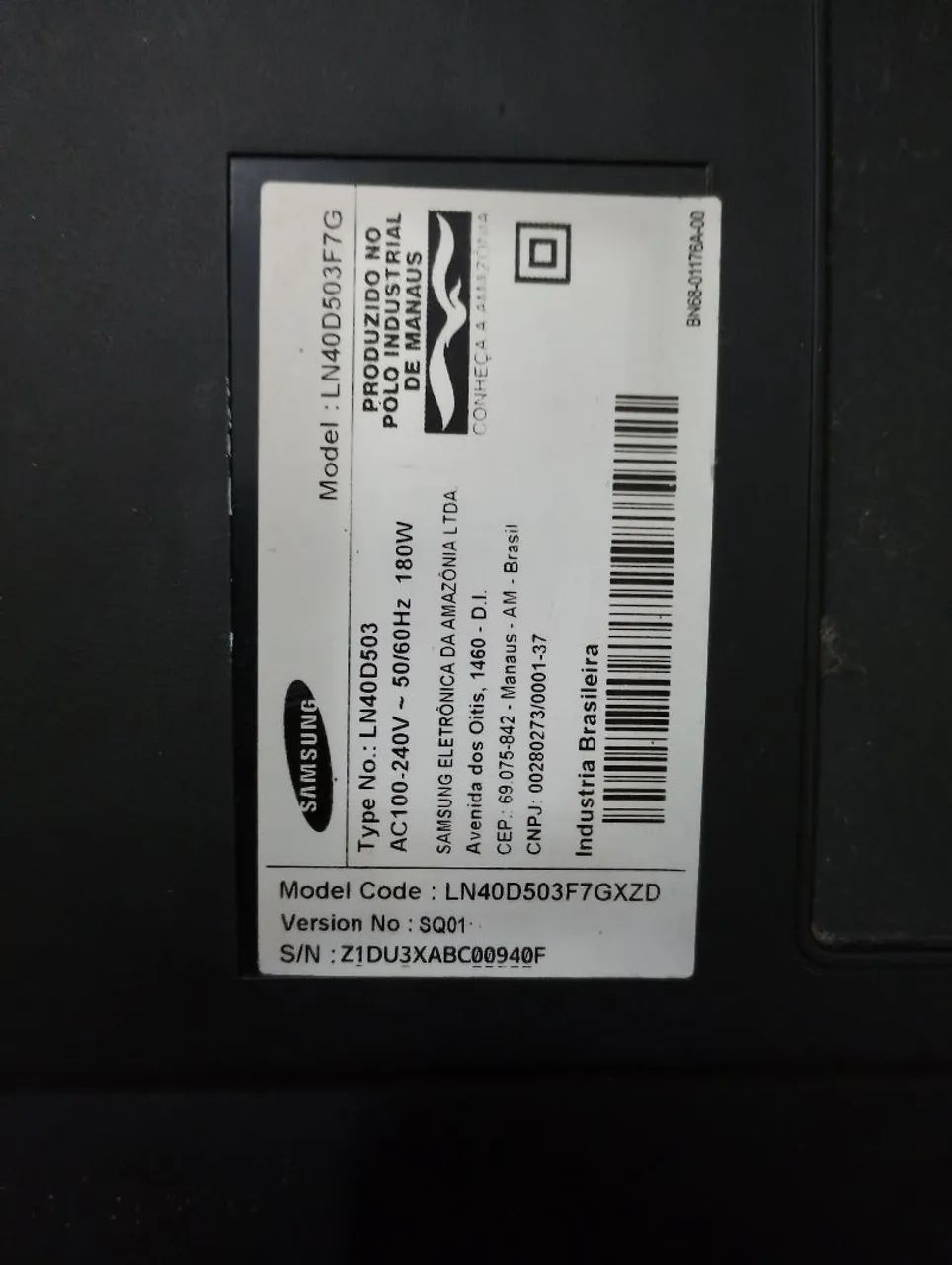 TV SAMSUNG LCD 40 POLEGADAS (TA COM IMAGEM SUBINDO PRA CIMA) - TVs ...