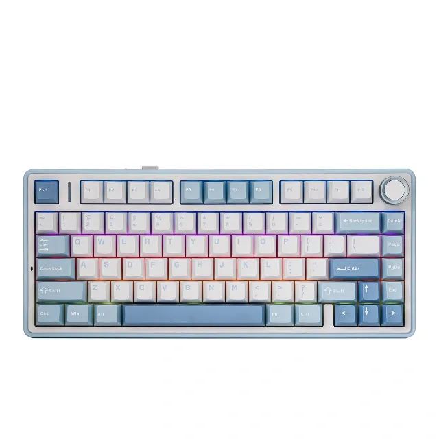 Teclado Mecânico Sem Fio Aula F75 EPOMAKER Blue RGB Tri-Mode - Novo e ...