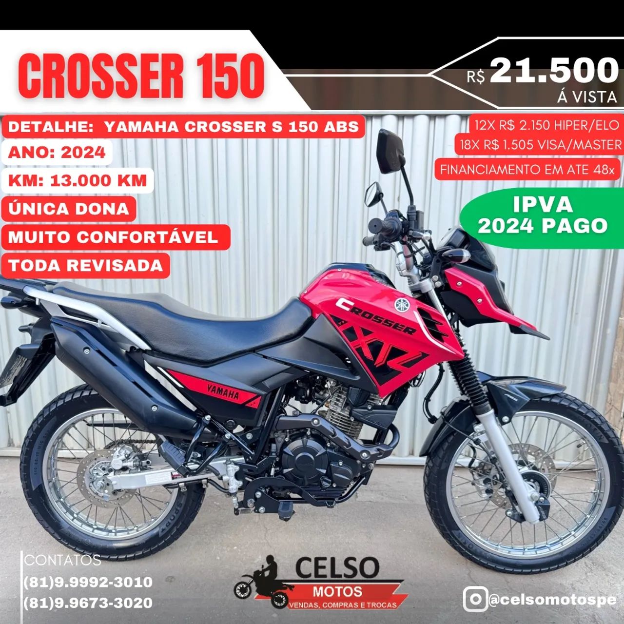 YAMAHA XTZ 150 CROSSER S FLEX 2024 - 1339292740 | OLX