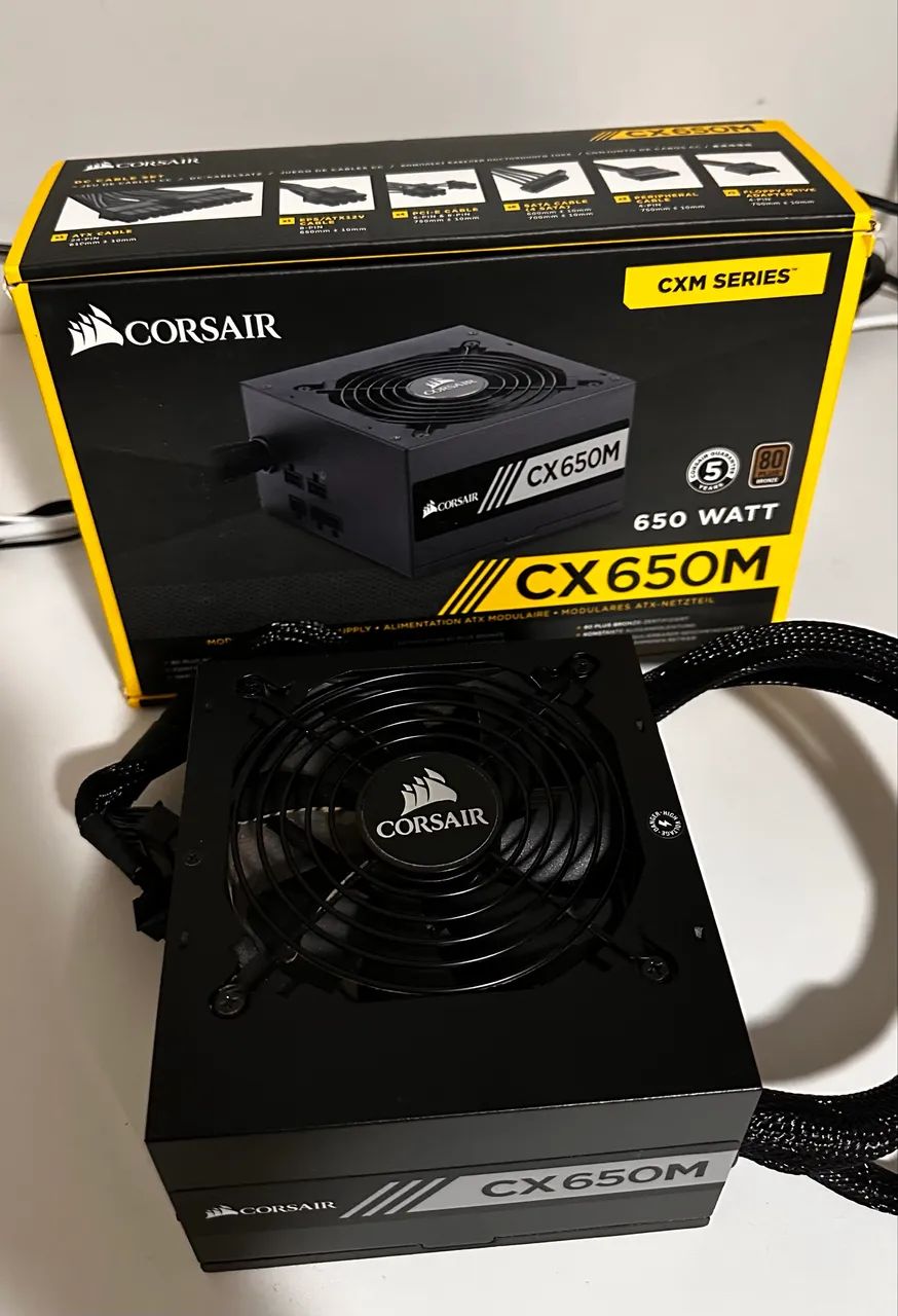 Fonte Corsair 650W Modular Gamer CX650 80 Plus Bronze OLX Pay - Peças ...